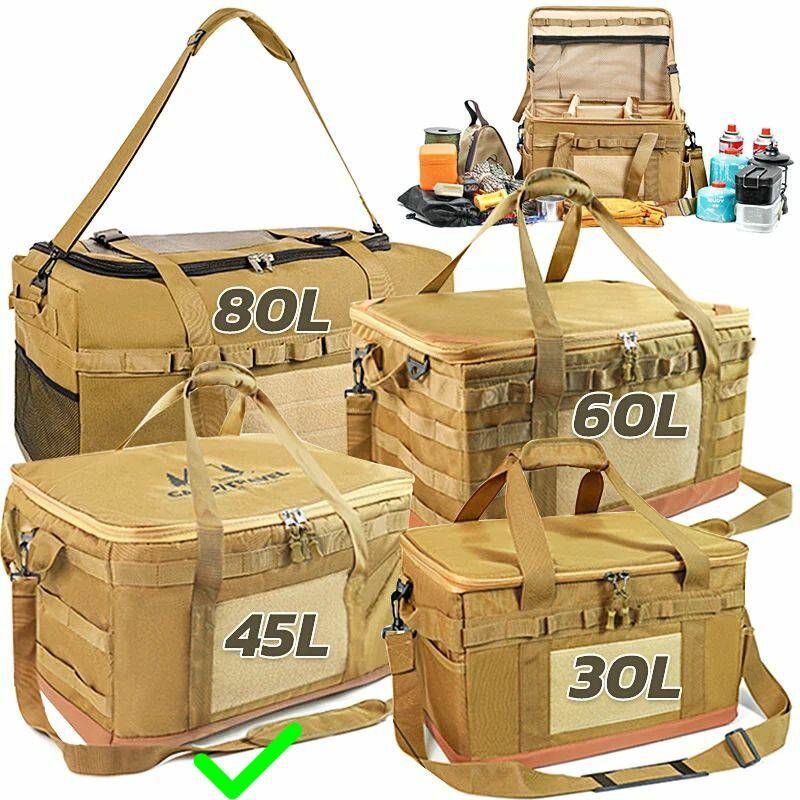 30L-80L Сумка для хранения большой емкости для кемпинга на открытом воздухе Уличная походная сумка,1,45, хаки,2000,1900