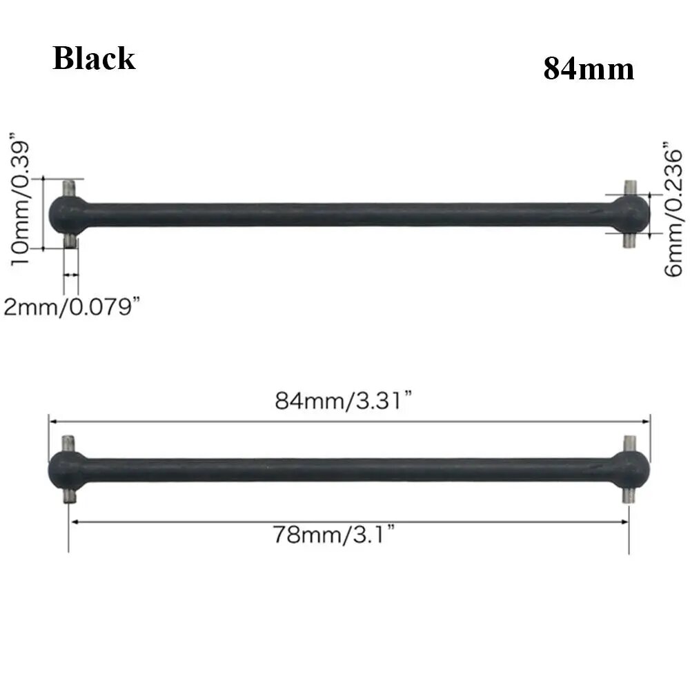 Приводной вал HSP для радиоуправляемой машины Черный, Black-84mm
