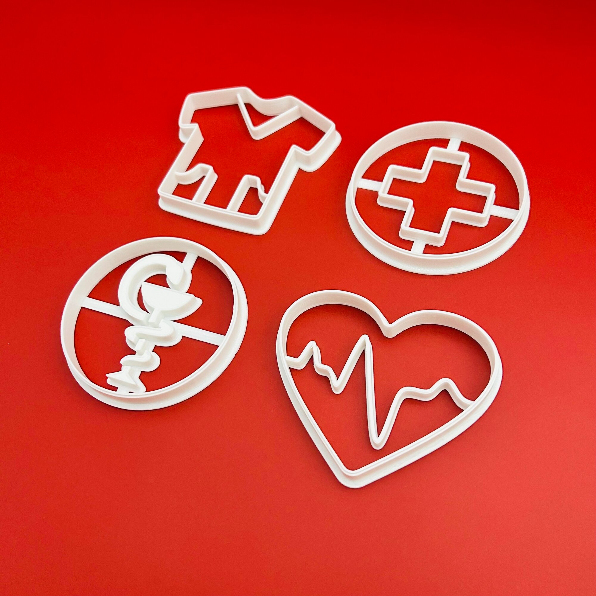 Формочки для печенья, вырубки для пряников "День медицинского работника, День медика, День врача, День доктора " 4 шт.