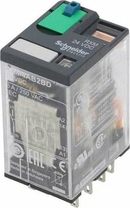 Реле SCHNEIDER RXM4AB2BD электромагнитное, 4PDT, 24ВDC, Iконтакт. макс 6А, 650Ом, 1 шт