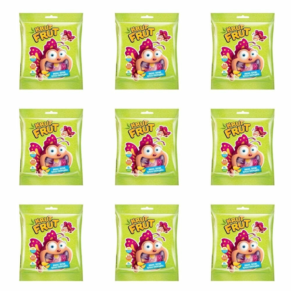 KrutFrut Мармелад жевательный, Бабочки, 70 г - 9 шт