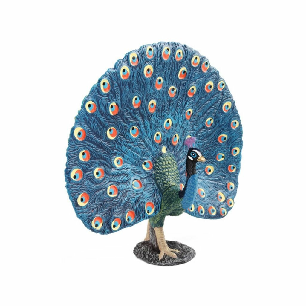 Пластиковые фигурки павлинов с распущенным хвостом