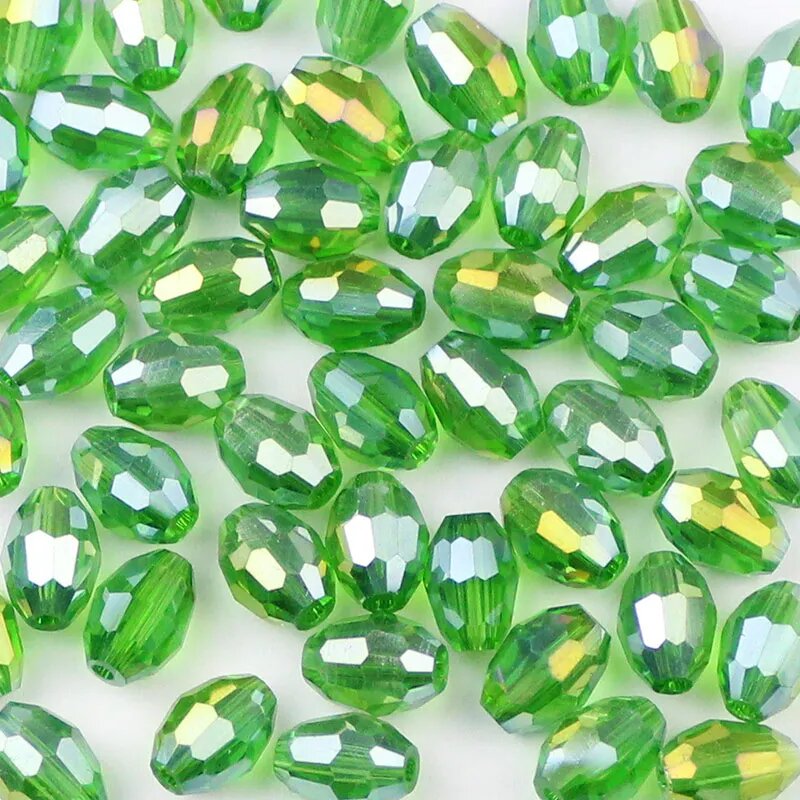 Австрийские хрустальные бусины YHBZRET, 50 шт, 6*8 мм, овальные Изумрудный, Green