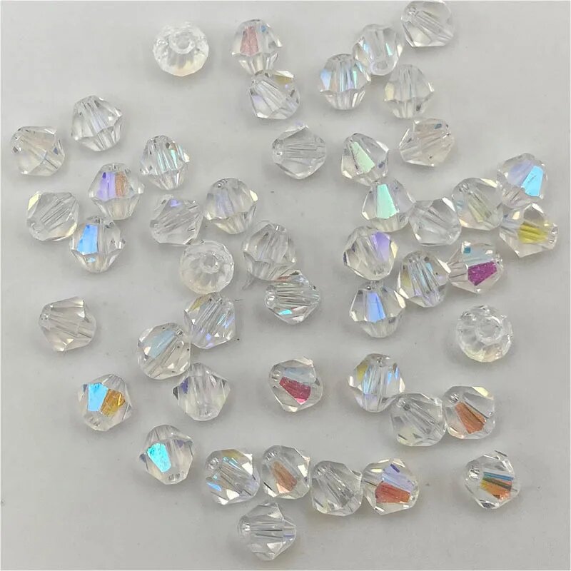 Бусины Swarovski биконус серебряный z39, 6 мм (45 шт)