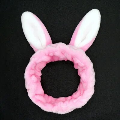 Розовая повязка на голову с ушками кролика, TS16-Pink