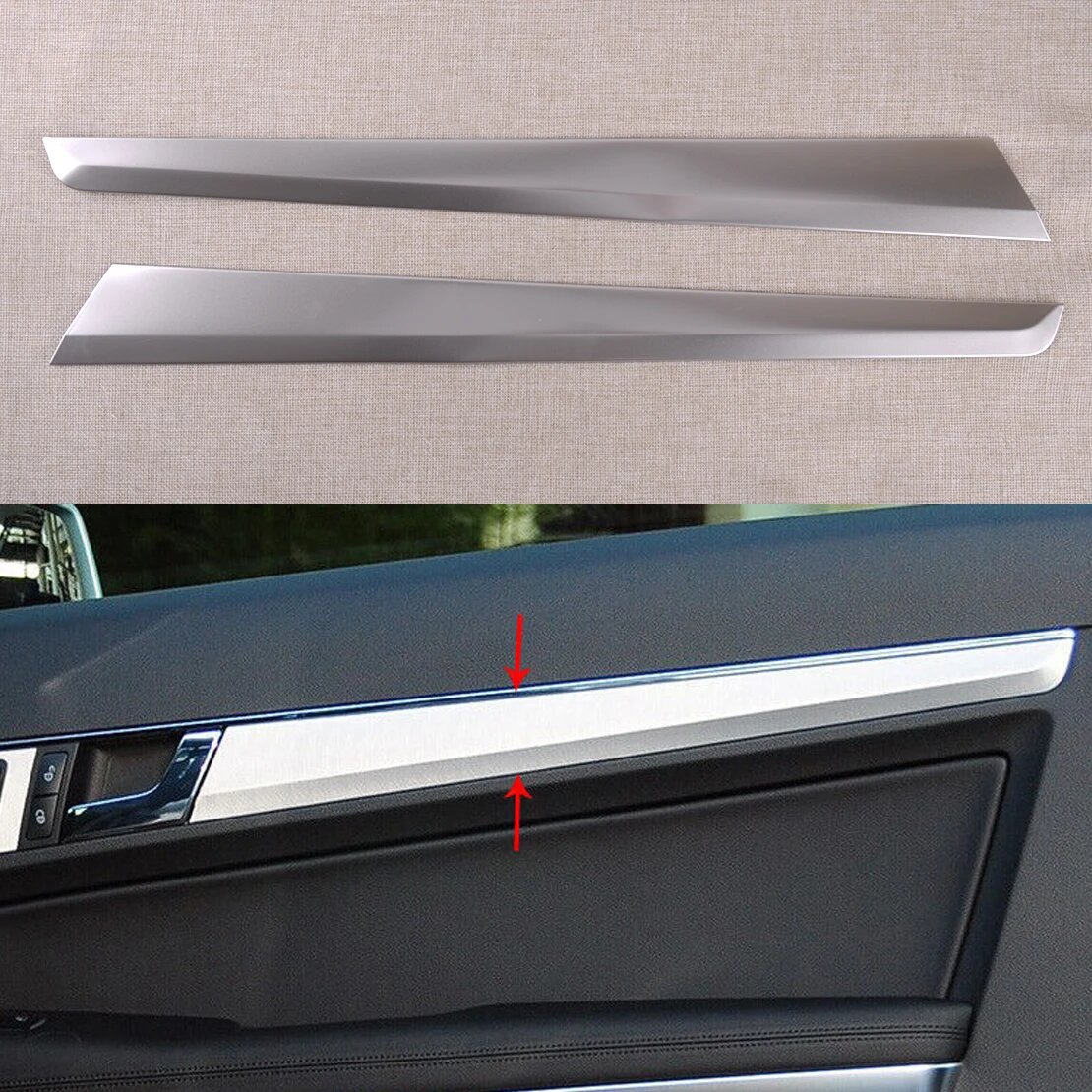 Новая 1 пара накладок на дверную панель, подходящая для Mercedes Benz E Class Coupe W207 C207 2010 2011 2012 2013, серебристая нержавеющая сталь