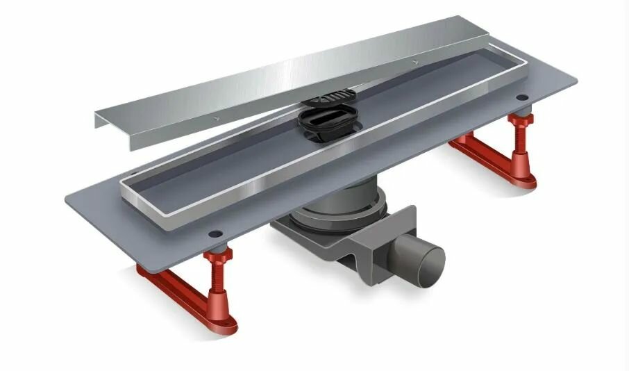 Трап для душа под плитку с двухсторонней решеткой ZEISSLER Evolux Plus ZSt.1121.4002 - 66х400 мм