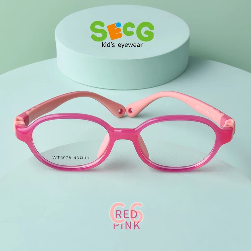Детские очки SECG розовые WT5078D, анти-синий луч