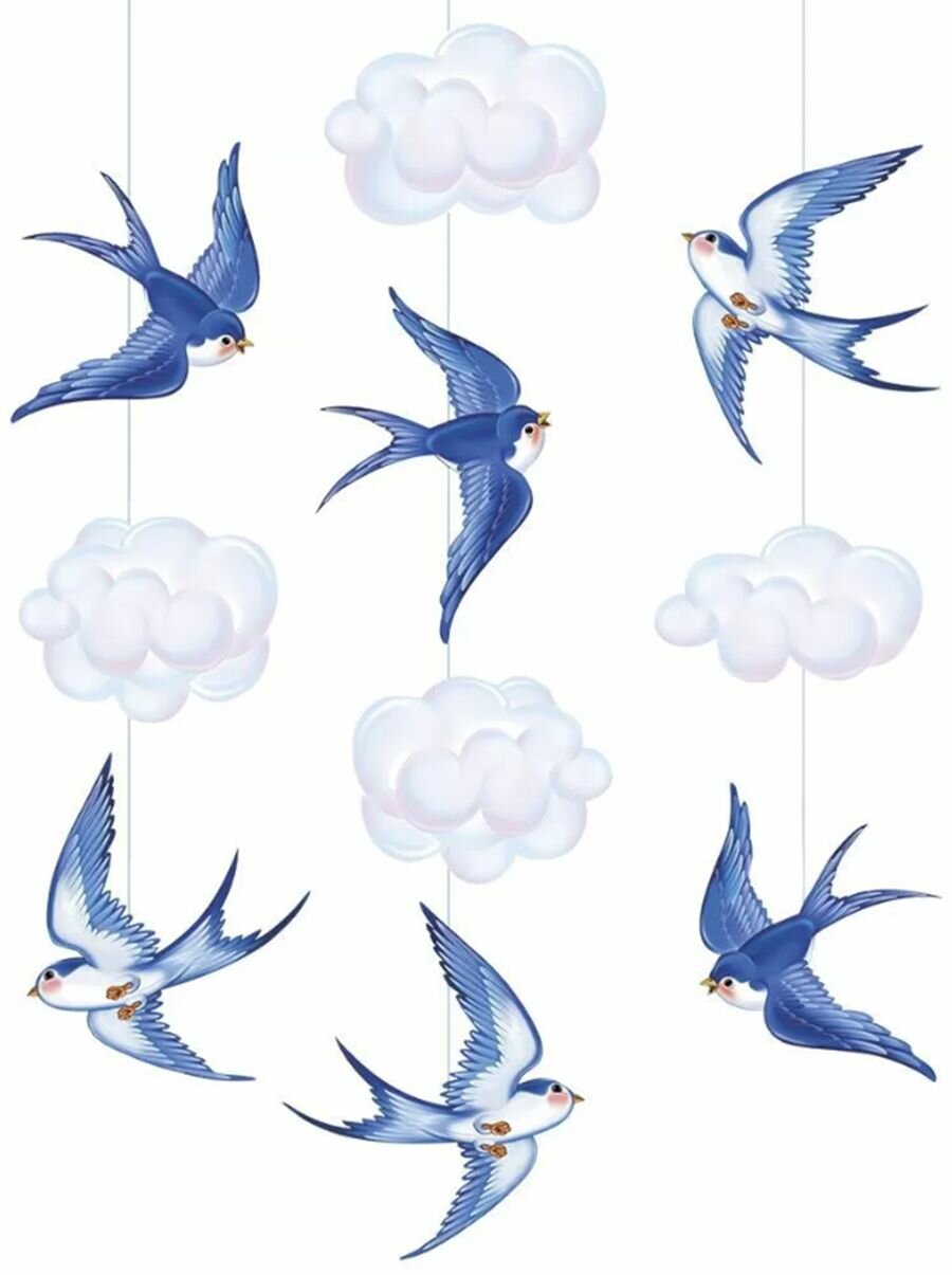 Гирлянда "Весенние ласточки", 3 подвески по 150 см