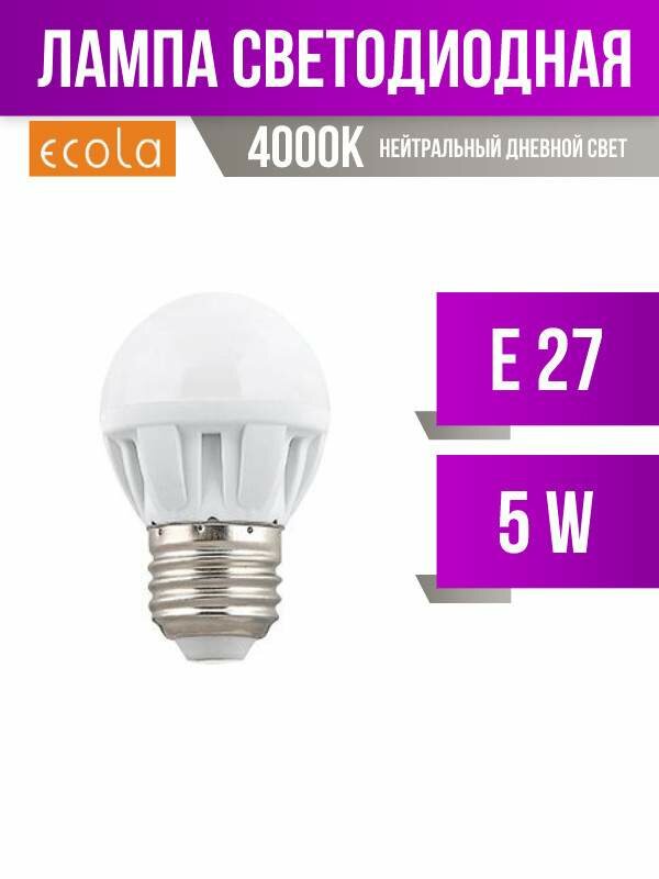 Ecola шар G45 E27 5W 4000K 4K 75x45 Light TF7V50ELC