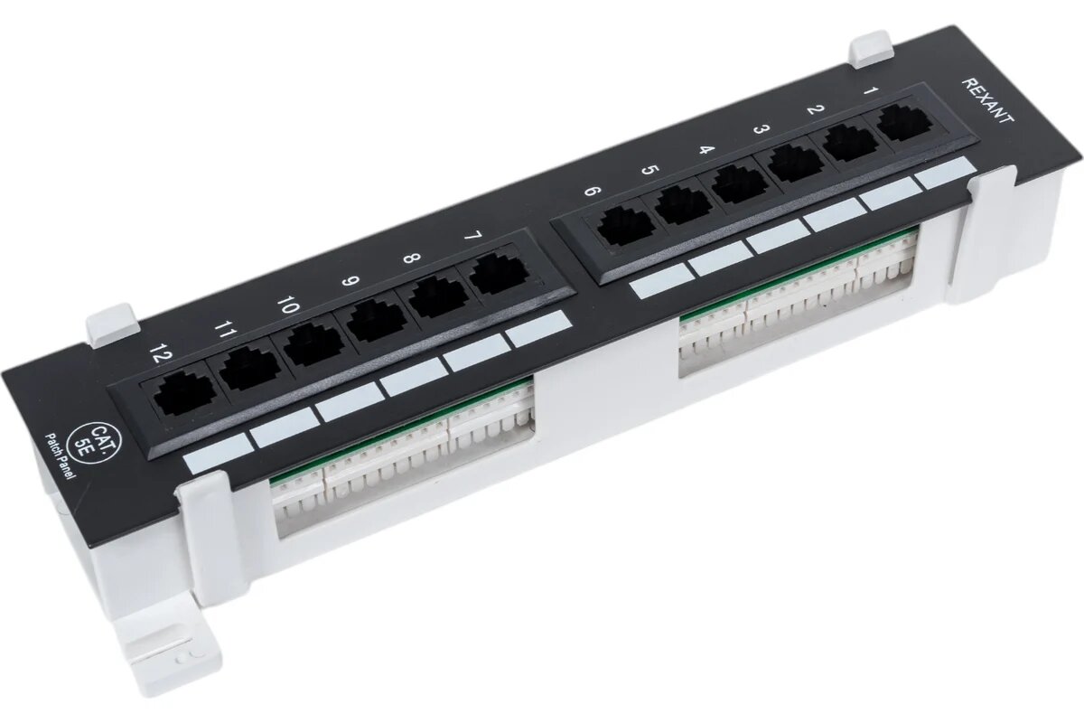 REXANT 04-0020 настенная патч-панель 12 портов RJ-45 CAT5e UTP для сетевого кабеля