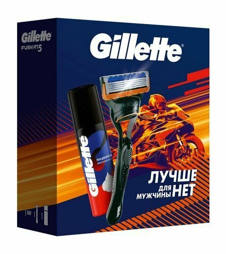 Набор GILLETTE Fusion 5 Set V пена и станок для бритья 1 кассета
