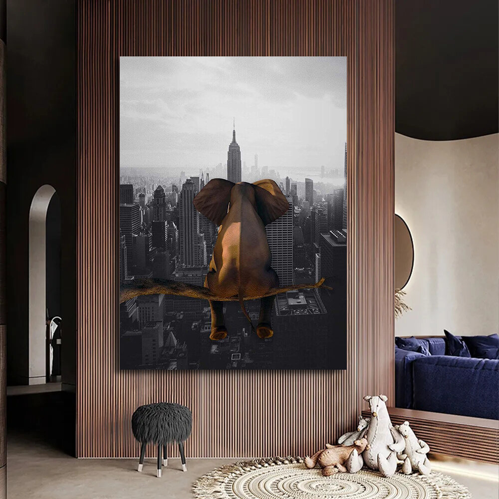 Картина ВсеКартины. тут "Слон", на холсте, на подрамнике, 20x30 см