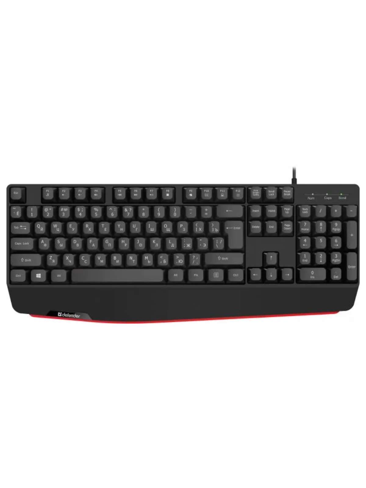 Клавиатура Defender ATOM, HB-546, мембранная, 104 клавиши, с подставкой, USB, черная