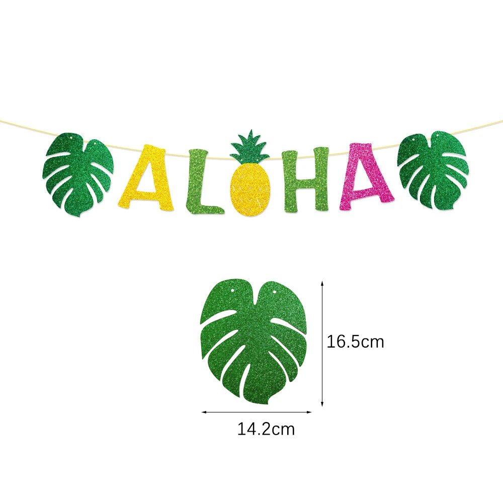 Гавайские Декоративные Элементы Из Бумаги С Пальмовыми Листьями И Тропическим Узором Алоха Для Летней Вечеринки, Свадьбы