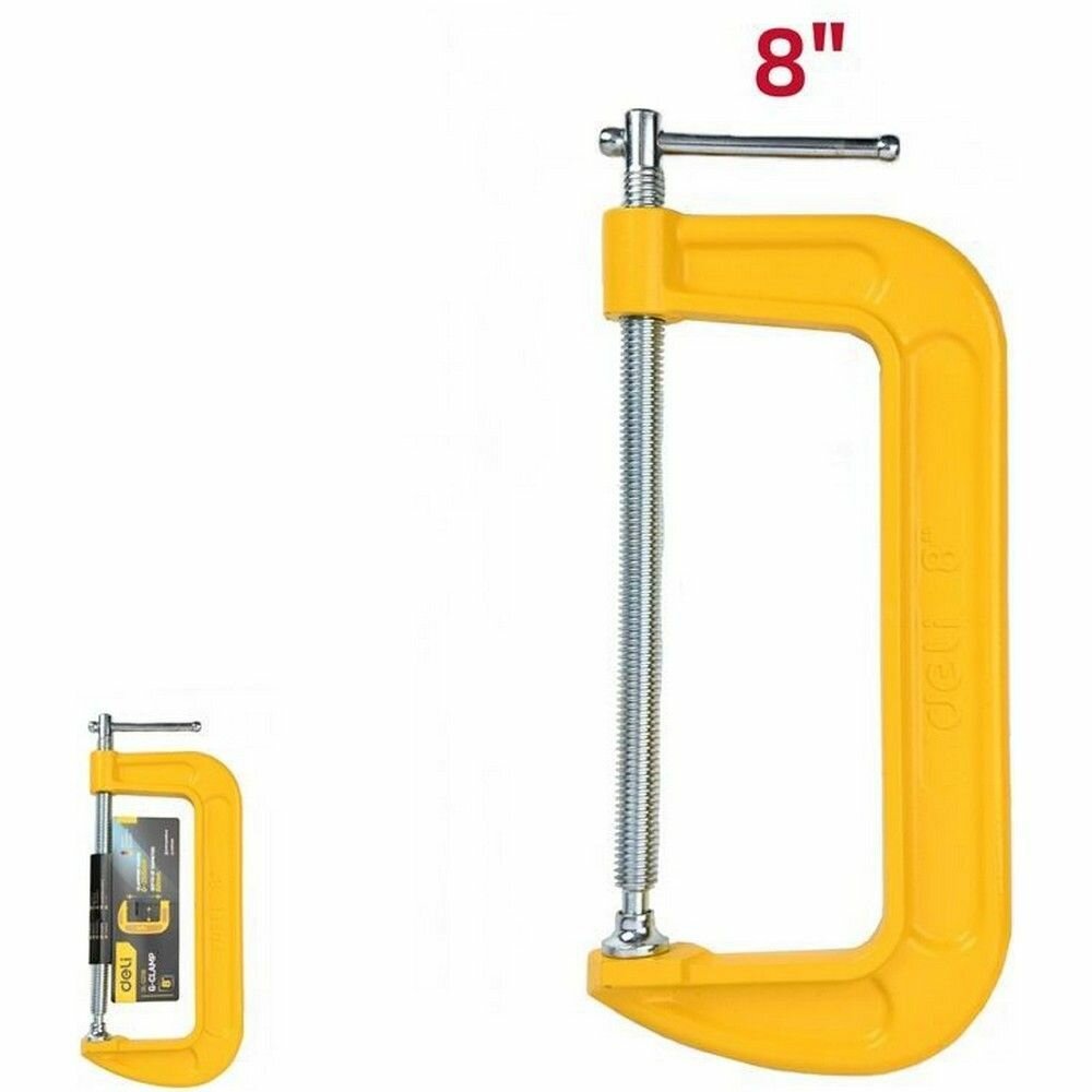 Струбцина G-образная усиленная Deli DL-G208 высота зажима 200мм