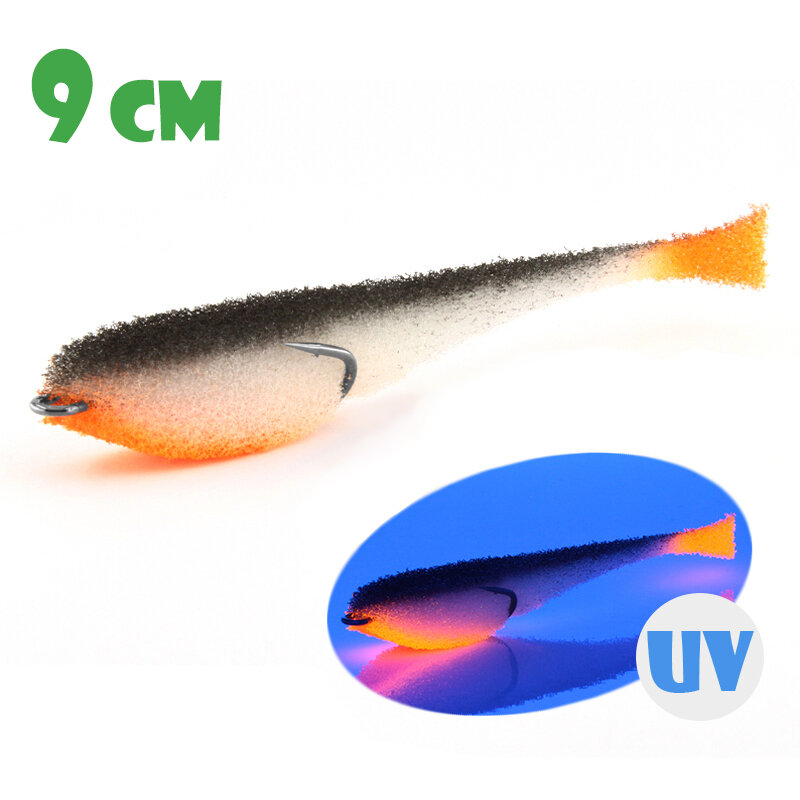 Поролоновая Рыбка Мормыш с Поджатым Двойником 9cm #01 (3 шт.)