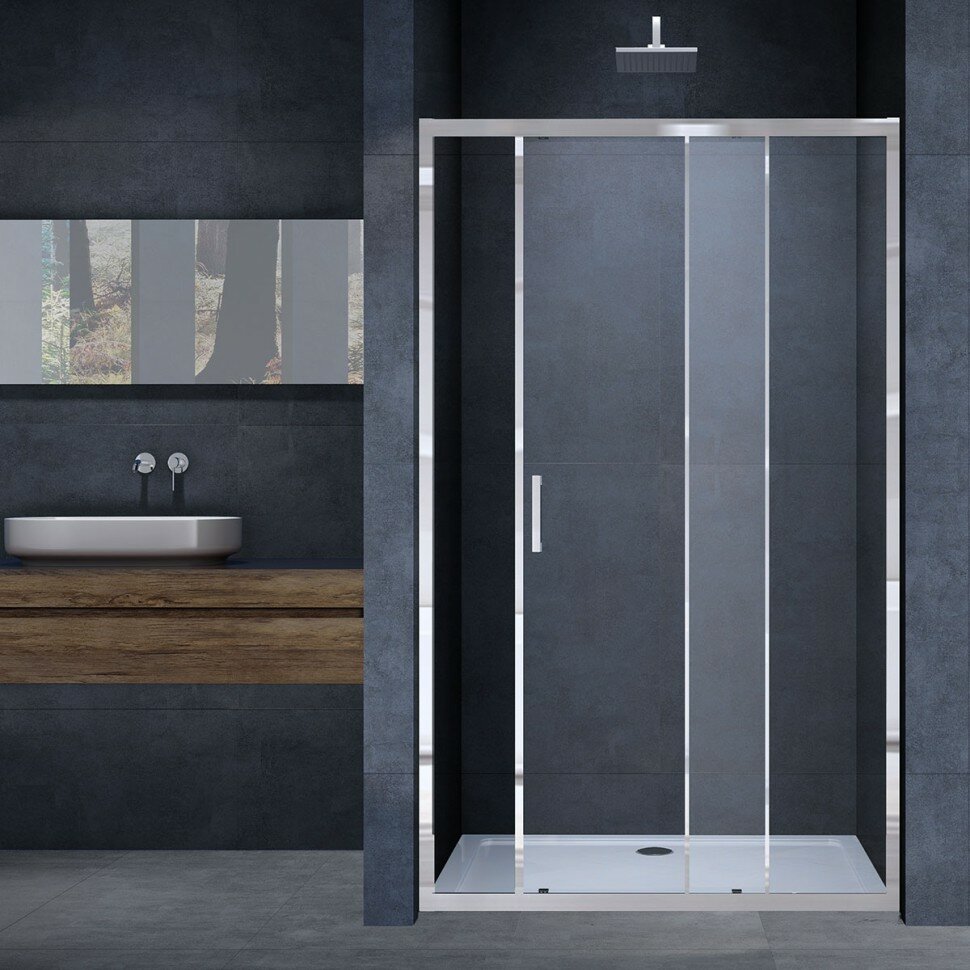 Душевая Дверь Alpha Vds-3al120cl, 1200, Хром, Стекло Прозрачное