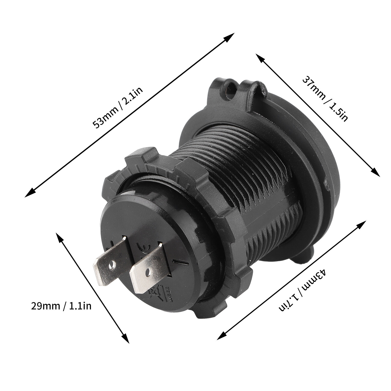 Автомобильное зарядное устройство с двумя портами USB QC3.0, быстрая зарядка с сенсорным переключателем для лодки, мотоцикла, квадроцикла, RVRed светодиодный индикатор 12‑24 В
