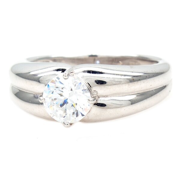 Кольцо, серебро, 925 проба, родирование, кристаллы Swarovski