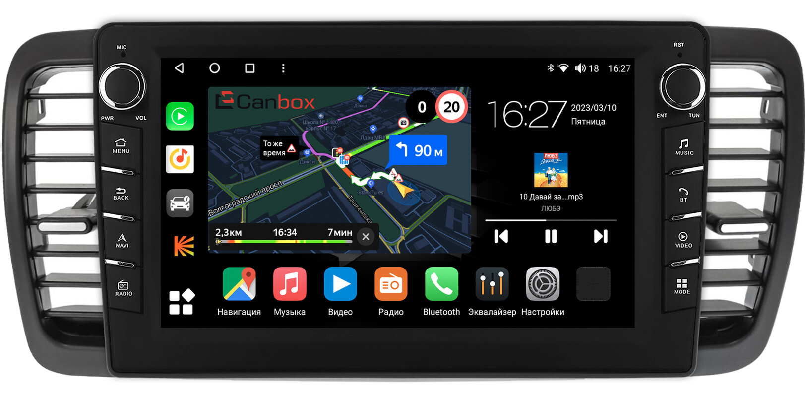 Штатная магнитола Canbox M-Line 7831-9-0287 Subaru Legacy 4, Outback 3 2003-2009 (правый руль) Android 10 (4G-SIM, 2/32, DSP, IPS) С крутилками