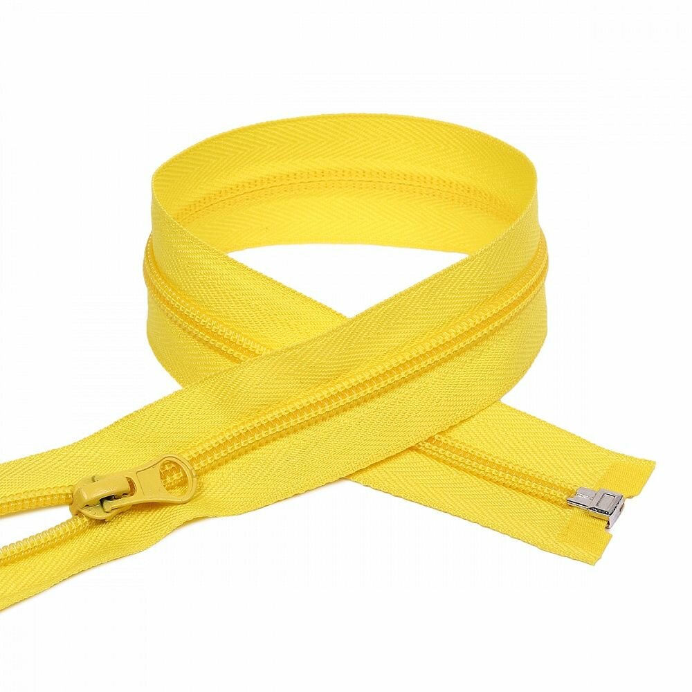 Молния MaxZipper пластмассовая, спираль, 80 см, цвет F110, желтый, упаковка 10 штук