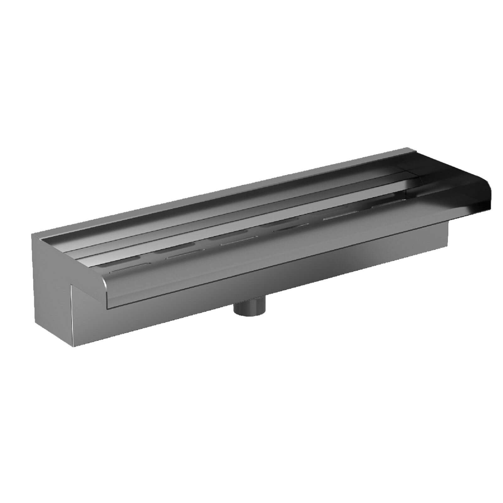 Водослив из нержавеющей стали 304 с соединителем, водопадный водный излив для наружного фонтана, ландшафтного бассейна 500 мм / 19,7 дюймов