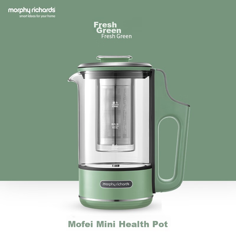 Morphyrichards Health Pot, Portable Mini Tea Maker, Water Kettle Health Cup, Small Office And Home Multi-Functional Tea Maker All-In Hot Water Kettle 0.6L MR6086 Green
