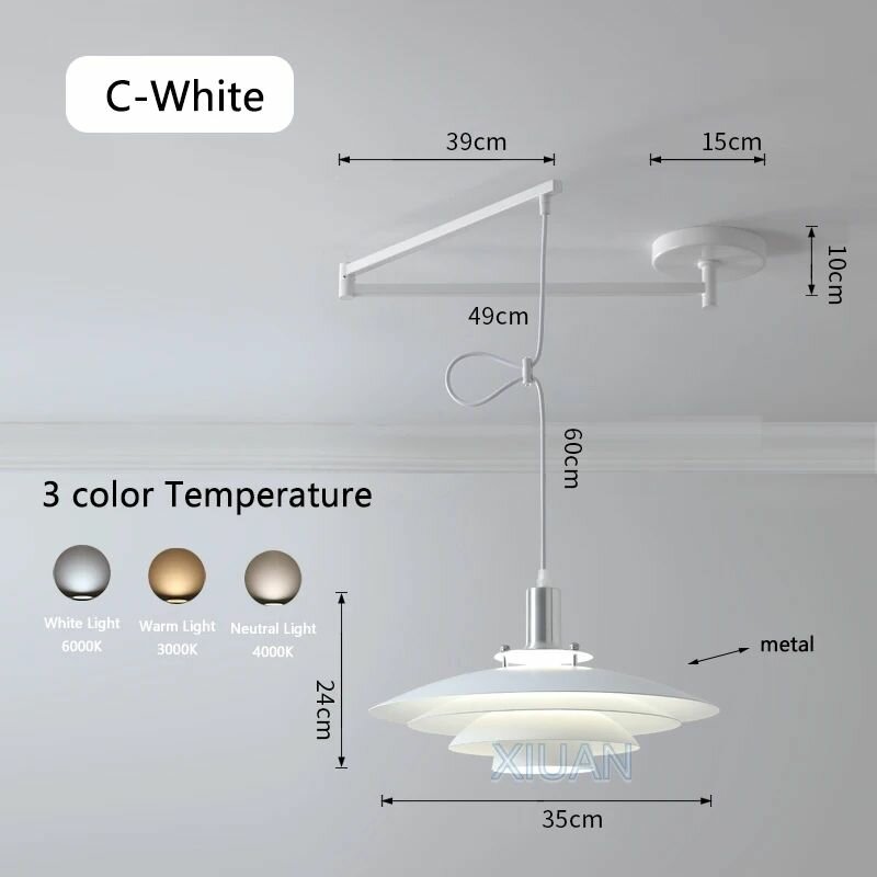 Люстра, современный поворотный кронштейн, настольные подвесные светильники