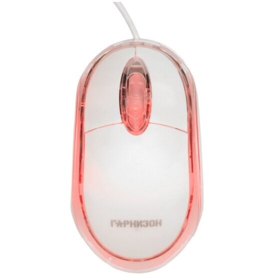 Мышь Гарнизон GM-100W 3кн 1000 DPI 1.15м белый коробка