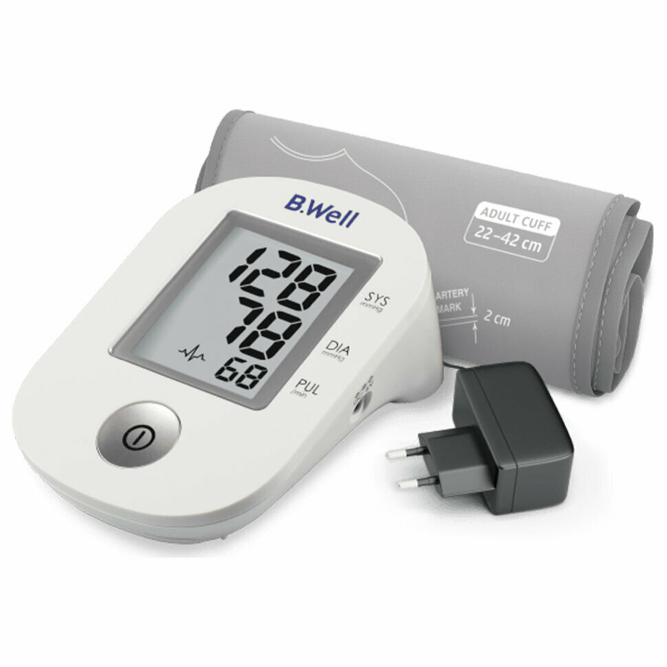 Тонометр B.WELL PRO-33ad, манжета 22-42 см, автоматический, на плечо, адаптер питания, PRO-33 ad, 631364