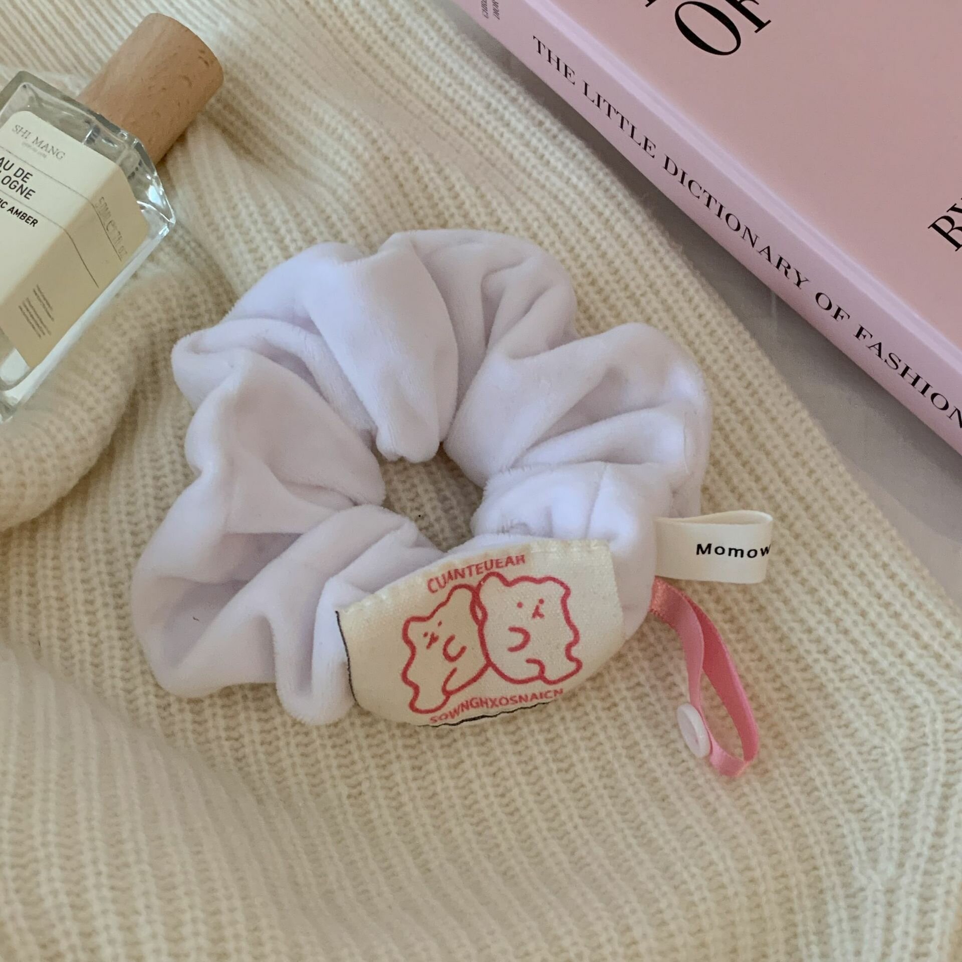 Кольцо для волос "Розовый мармеладный медведь", женское, белое