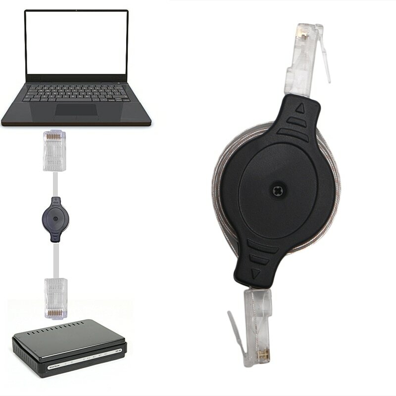 Tablet-OOTDTY 1.5M 5FT Retractable RJ45 LAN Ethernet Интернет Сетевой кабель Шнур для Compute-sata на usb