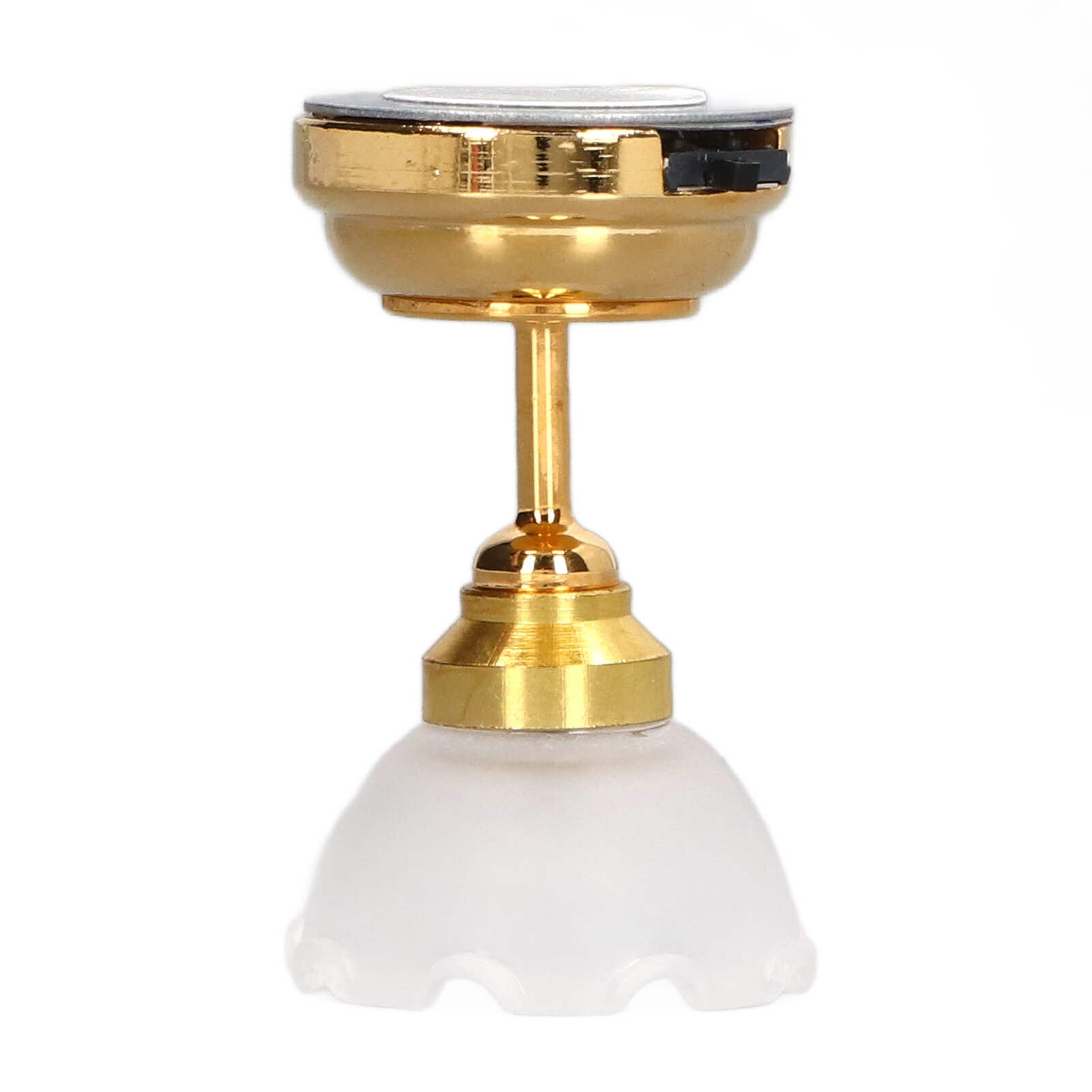 Купольный светильник для кукольного домика в масштабе 1/12, миниатюрная светодиодная подсветка в форме цветка.