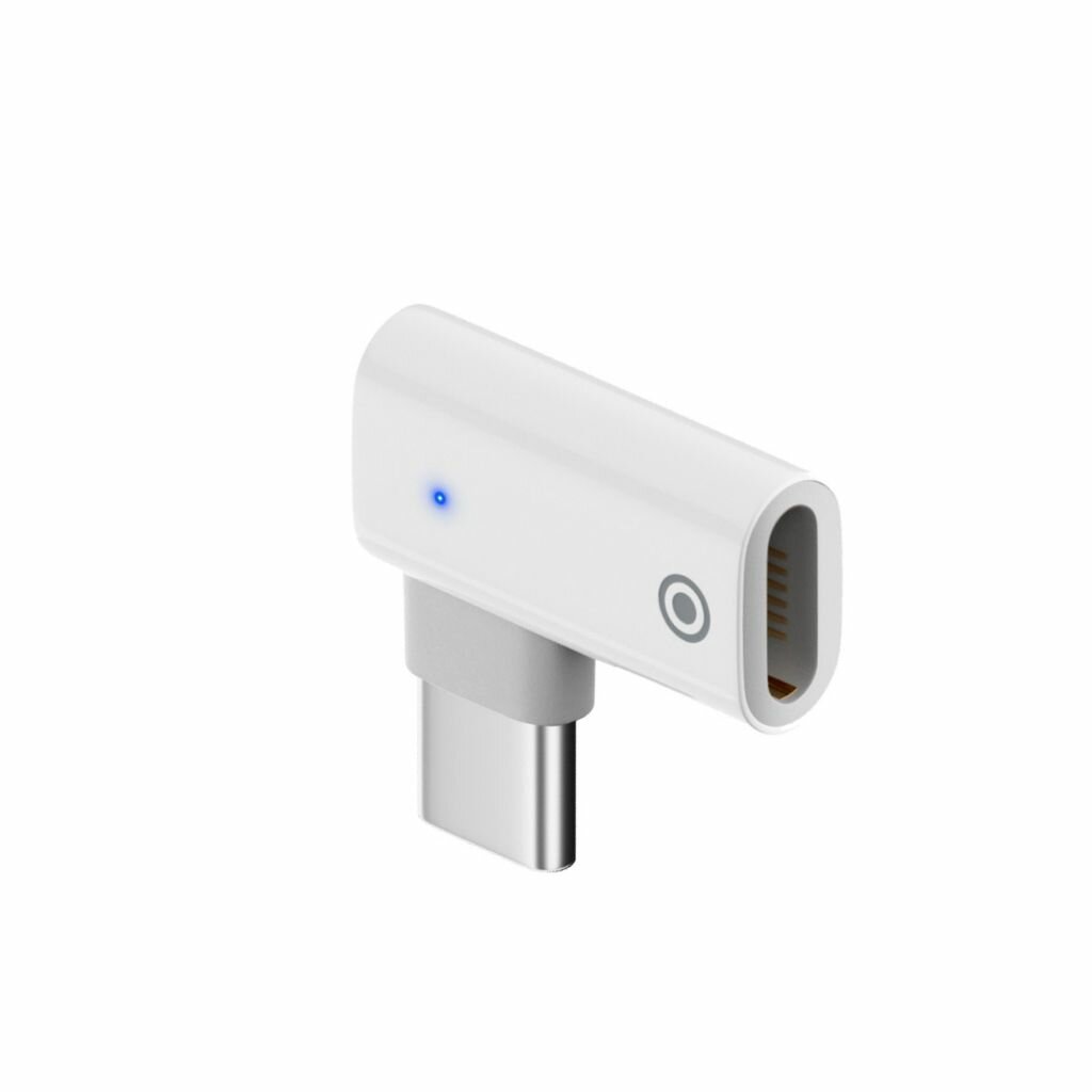 Адаптер, Type C мужской на Lightning женский зарядный адаптер с индикатором - боковой изгиб