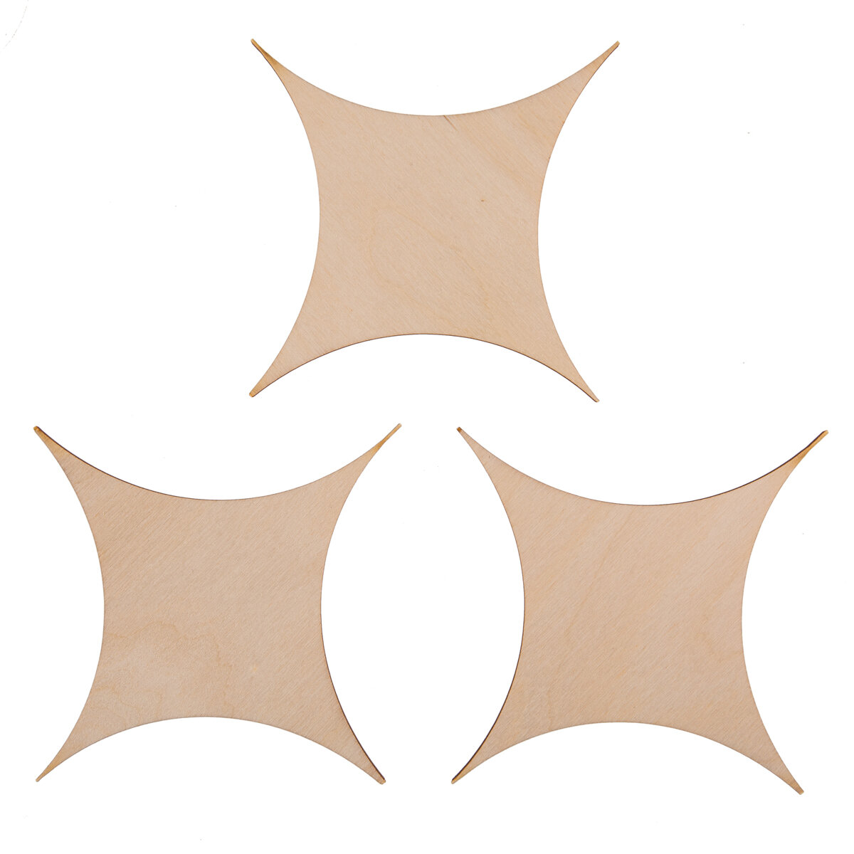 Mr. Carving БО-06-FX31 Мини-набор заготовок из фанеры 15x15x0.4 см, 3 шт, для декорирования