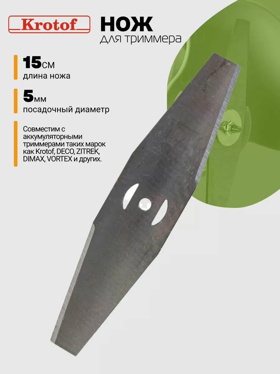 Ножи для аккумуляторного триммера 4 шт металлические посадка 5 мм — для кошения травы и аккуратного ухода за участком
