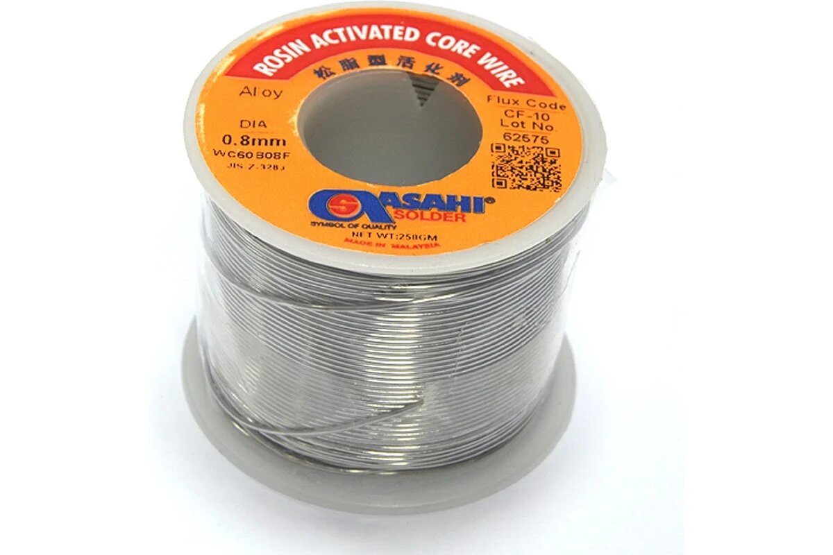 ASAHI 0,8мм 0,25кг Sn63/Pb37 СF10 флюс RA припой 00-00000064