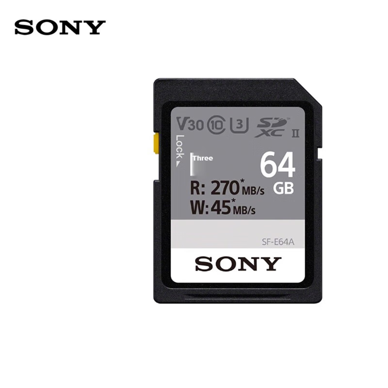 Карта памяти Sony 64GB SD SF-E64A E Series U3 C10 V30, Read Speed up to 270MB/s, Camera Memory Card