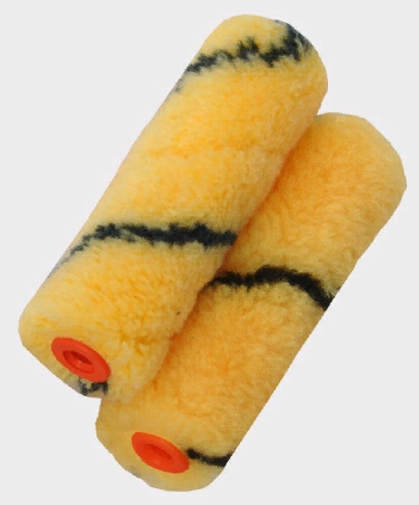 Ролик для валика DECOR / Декор тигр мини бюгельный без ручки из полиакрила, ворс 11мм, диаметр 15мм, длина 60мм, в упаковке 2шт. / строительство и ремонт