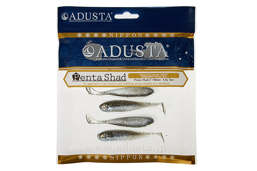 ADUSTA Приманка силиконовая Penta shad, #102 Tennessee Shad