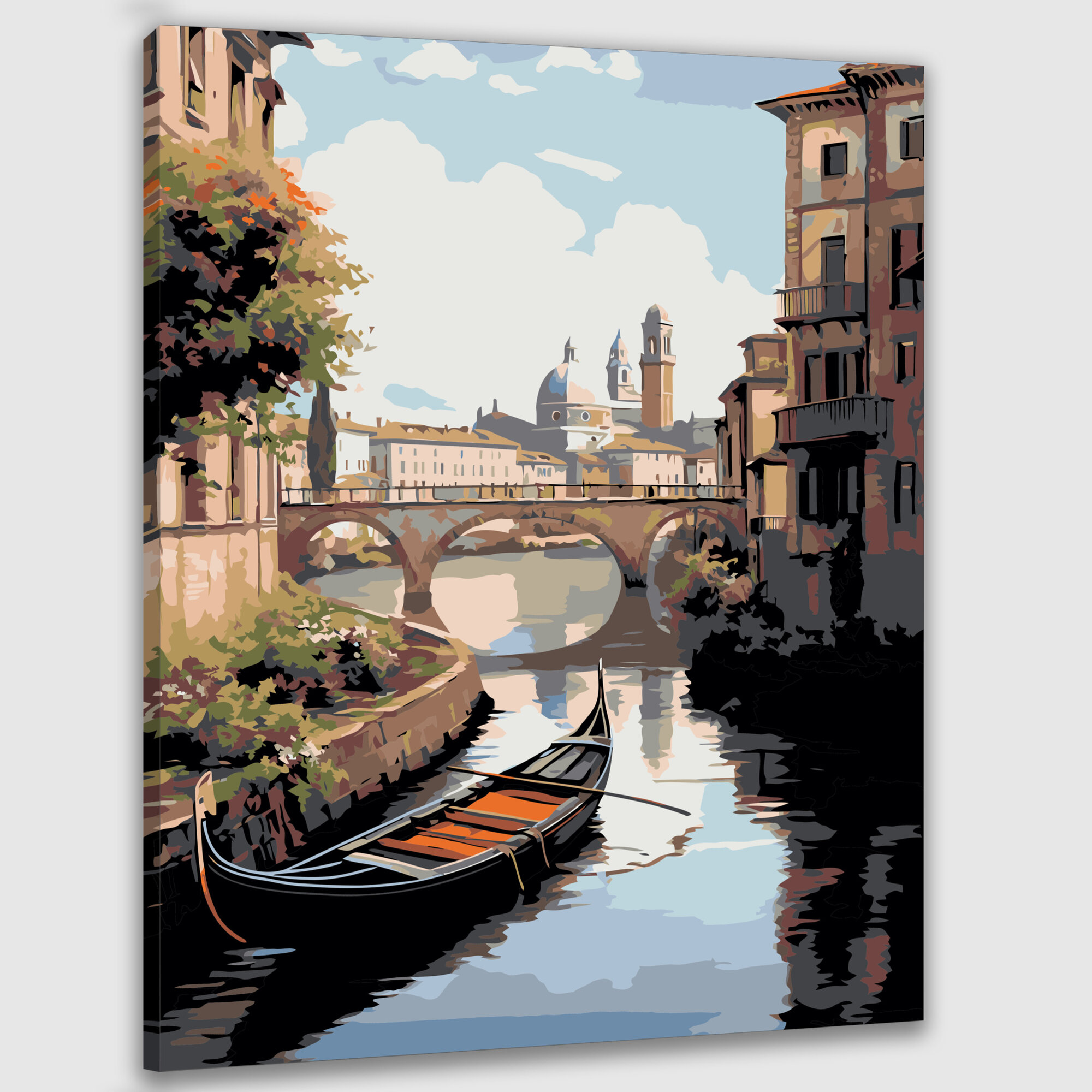 Картина по номерам 40x50 см, Флоренция, каналы, гондолы, воды, элегантность, очарование