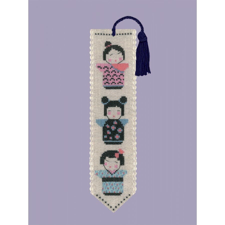 Набор для вышивания закладки Bookmark Kokeshi (Кокеши)