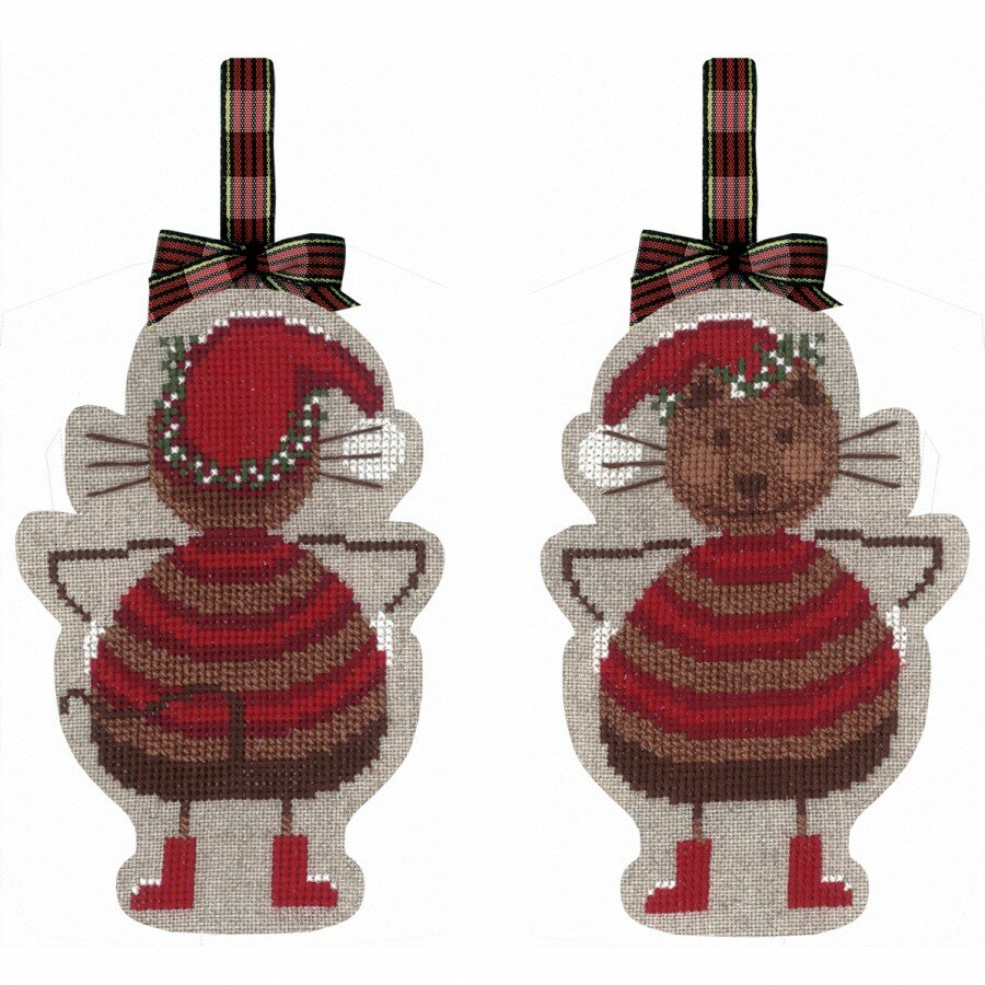 Набор для вышивания елочной игрушки CHAT NO? L (Рождественский кот)