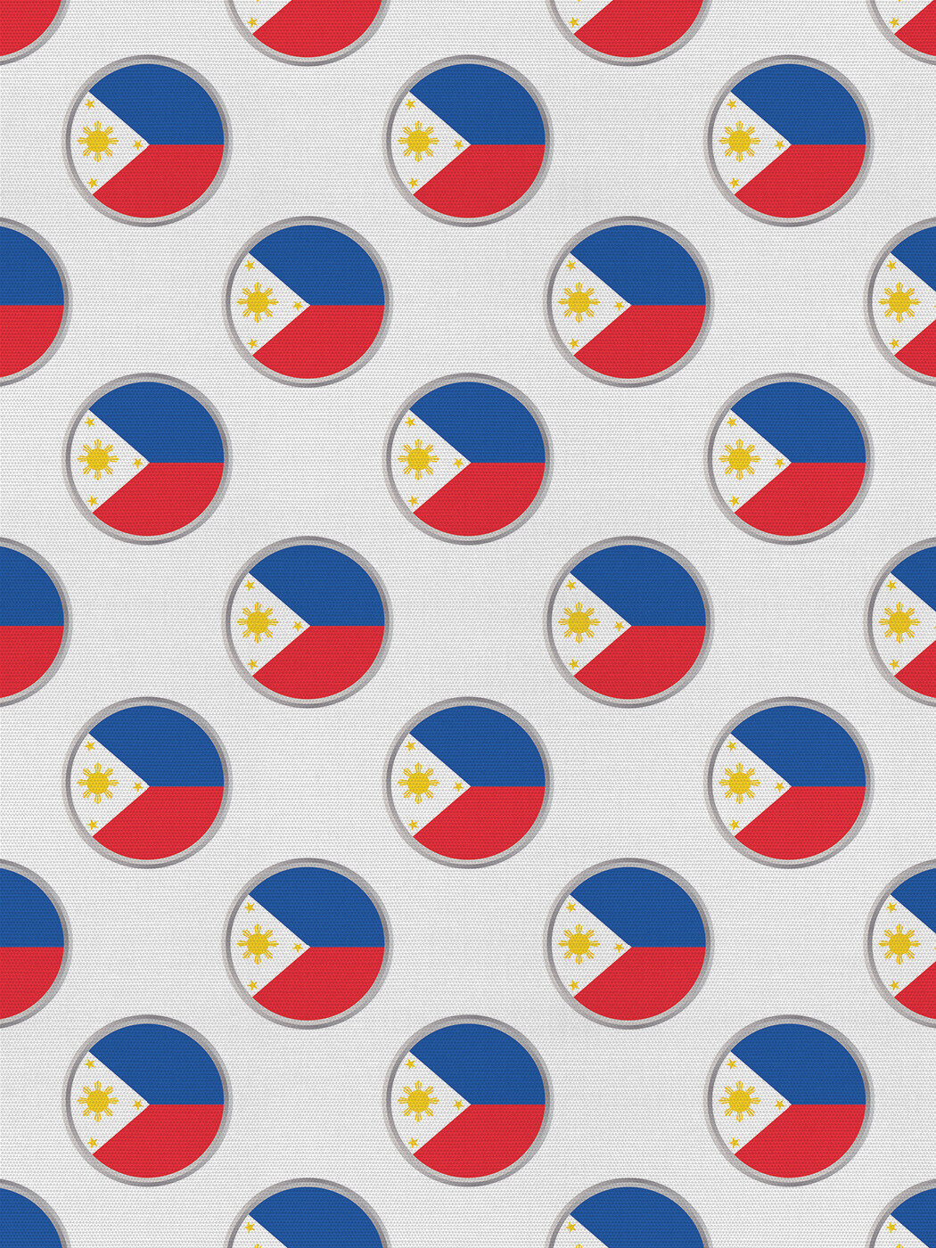 Отрезная ткань для мебели Ambesonne "Флаг Филиппин на медальоне" метражом для рукоделия и шитья, оксфорд, 155 см