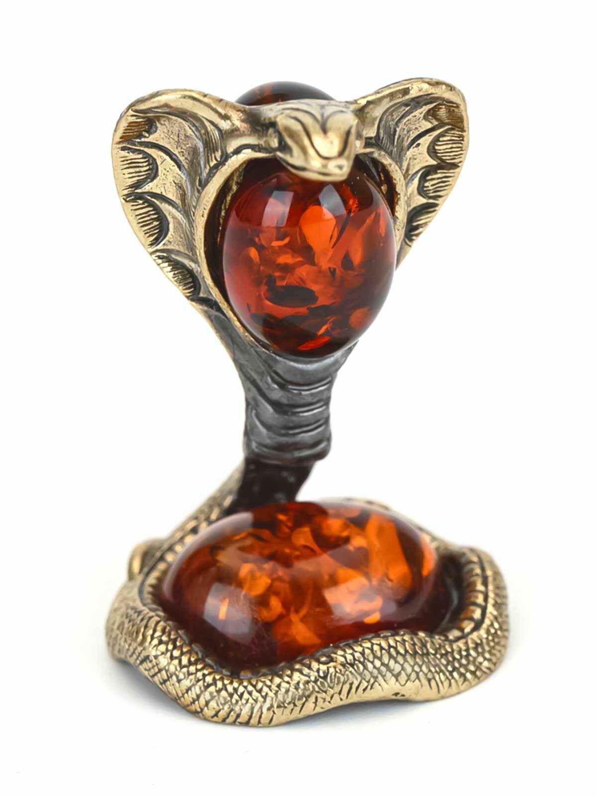 Сувенирная фигурка - Кобра, Балтийский Янтарь, 3,4 см