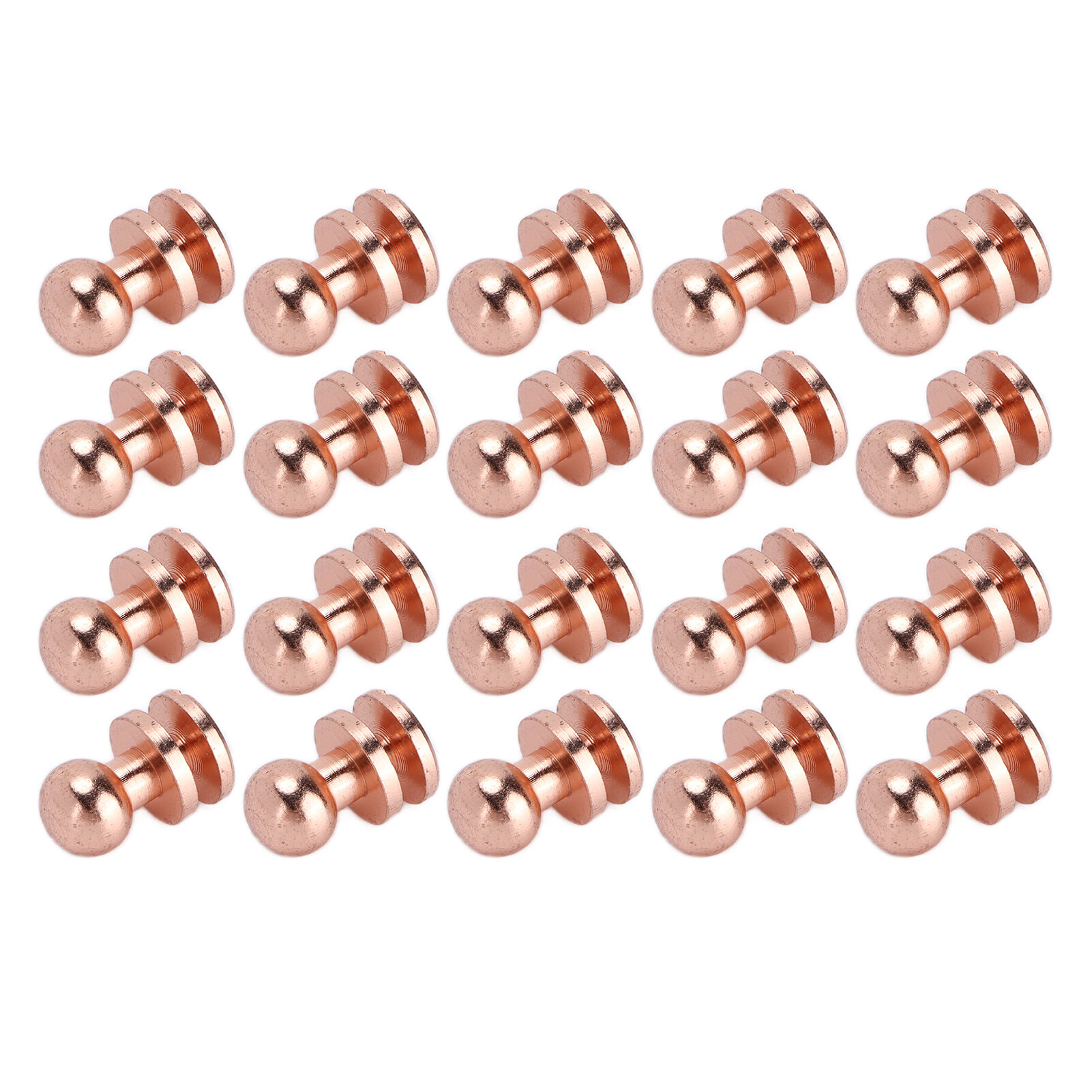 20set Brass Rivets Anti Oxidation Rose Gold Luggage Hardware Accessories for Purse Handbags ShoesLst7x6mm
