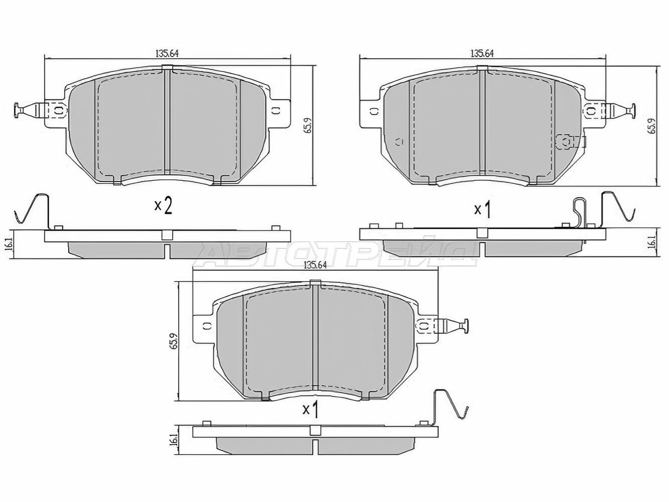 Тормозные колодки передние для Инфинити FX35 45, Ниссан Алтима, Максима, Мурано арт STD1M601AA0K SAT