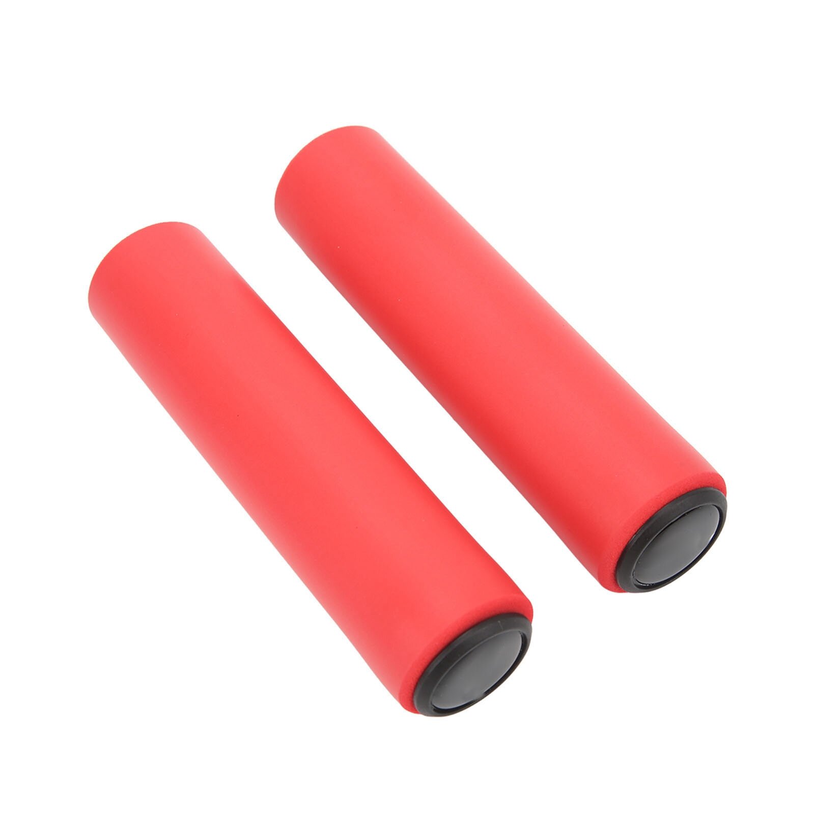 2 шт. мягкие нескользящие силиконовые ручки для горного велосипеда, снижающие усталость рук, с ПВХ-вставками, амортизирующие, красные.