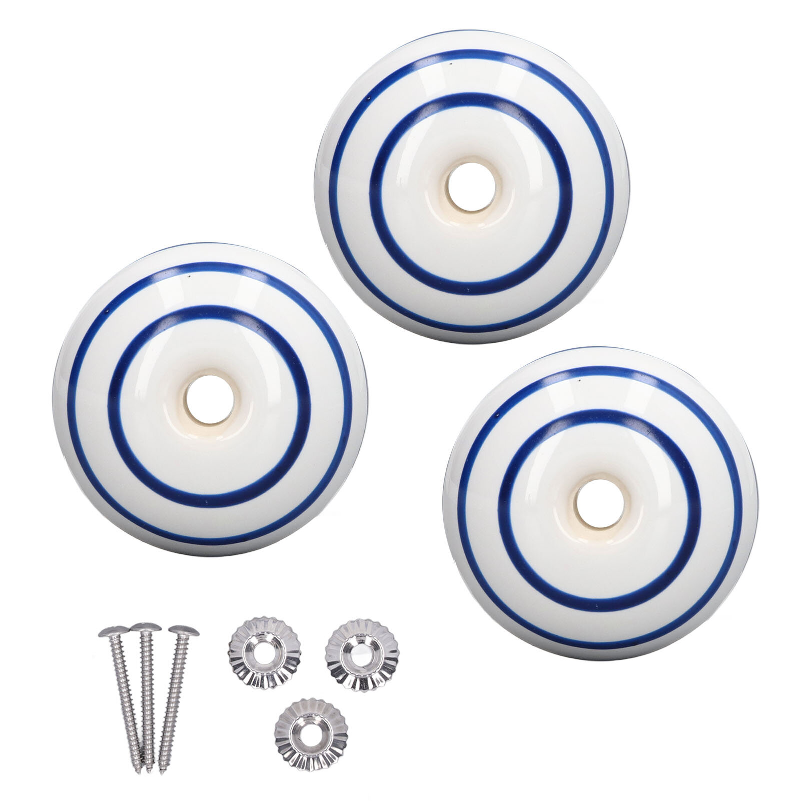 3pcs Ceramic одиночная ручка Элегантные круглые дверные ручки для шкафа для шкафов мебели ручки